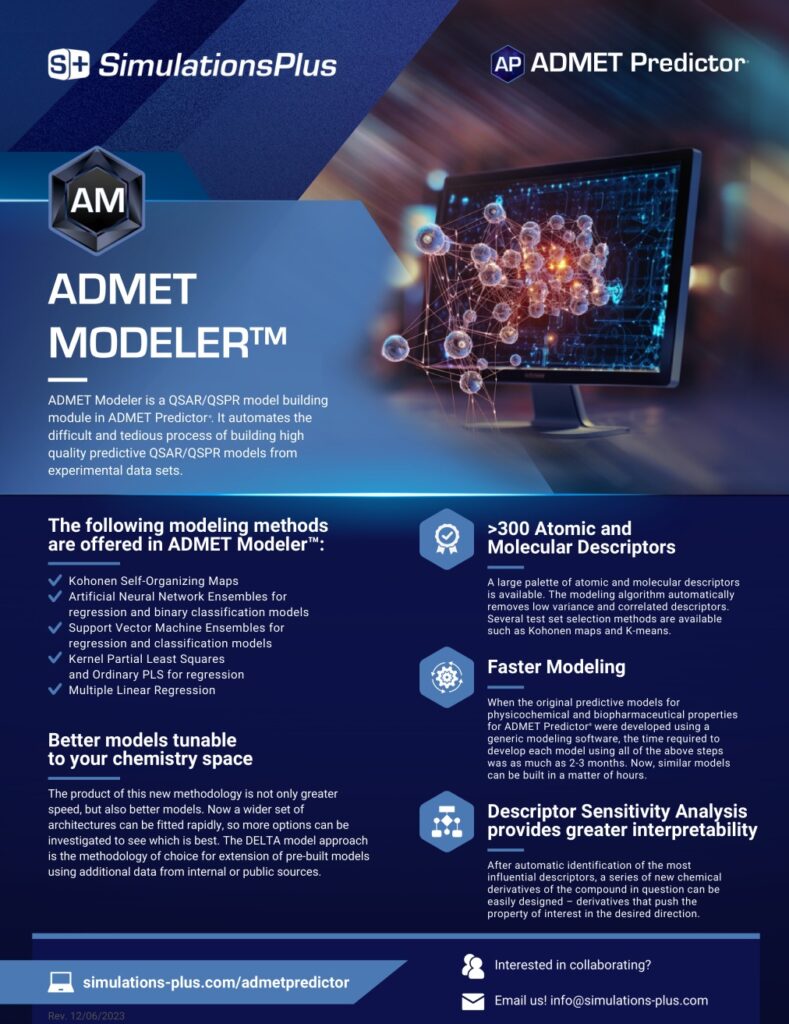 AP ADMET Modeler™ Module Flyer - Simulations Plus
