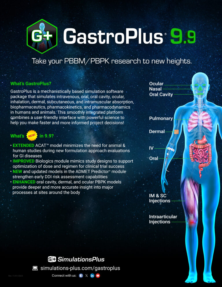 GastroPlus® v9.9 Product Brochure - Simulations Plus