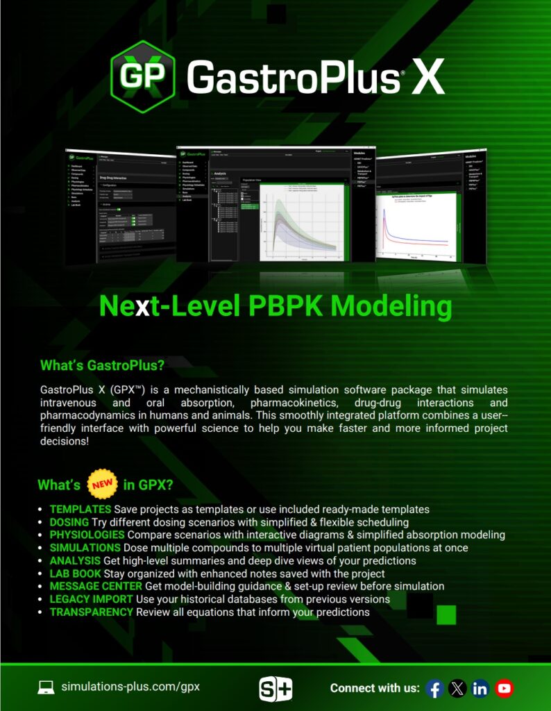 GastroPlus®X (GPX™) Product Brochure - Simulations Plus
