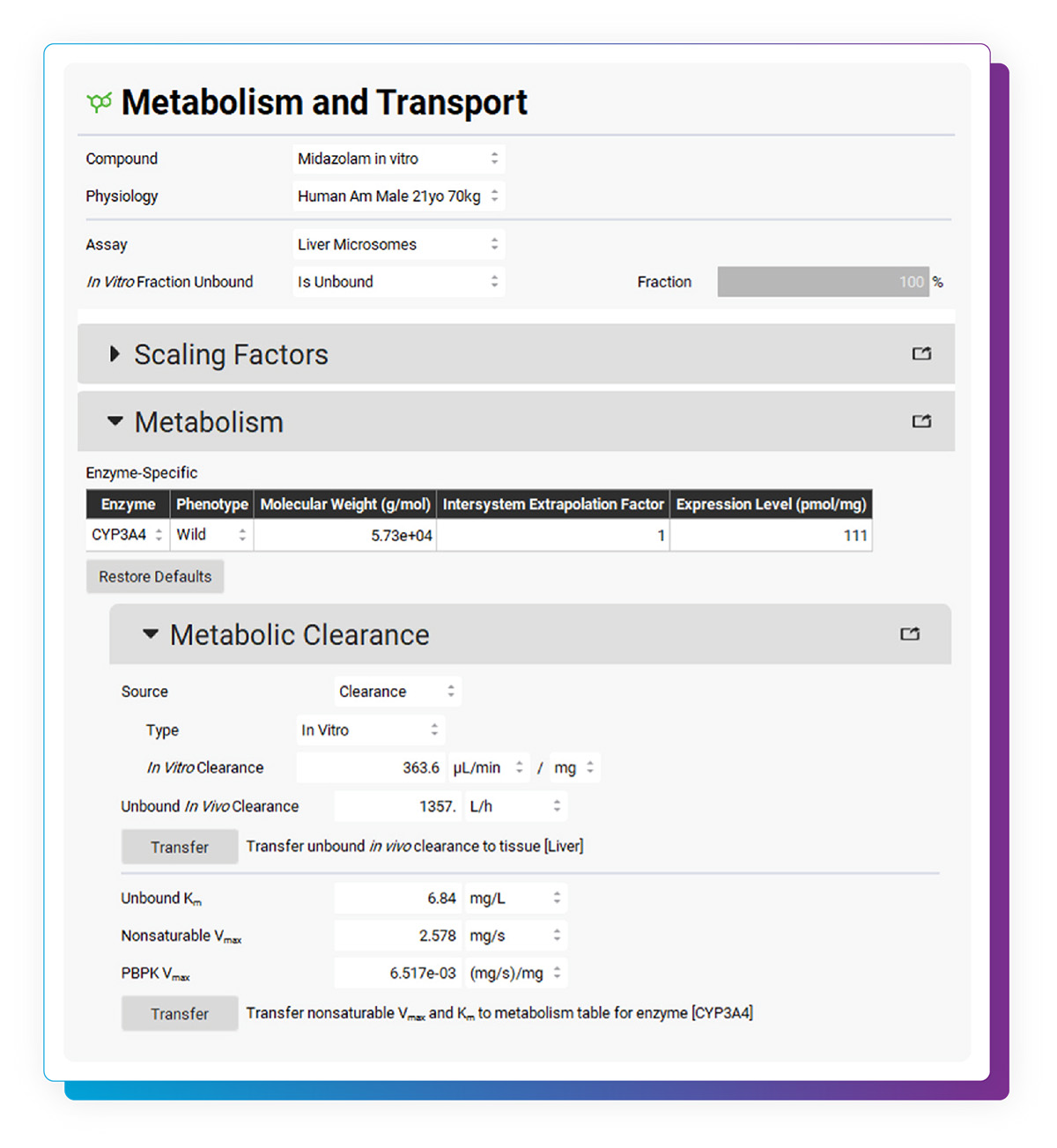 Metabolism & Transporter Module: Simulate Nonlinear PK and Metabolites