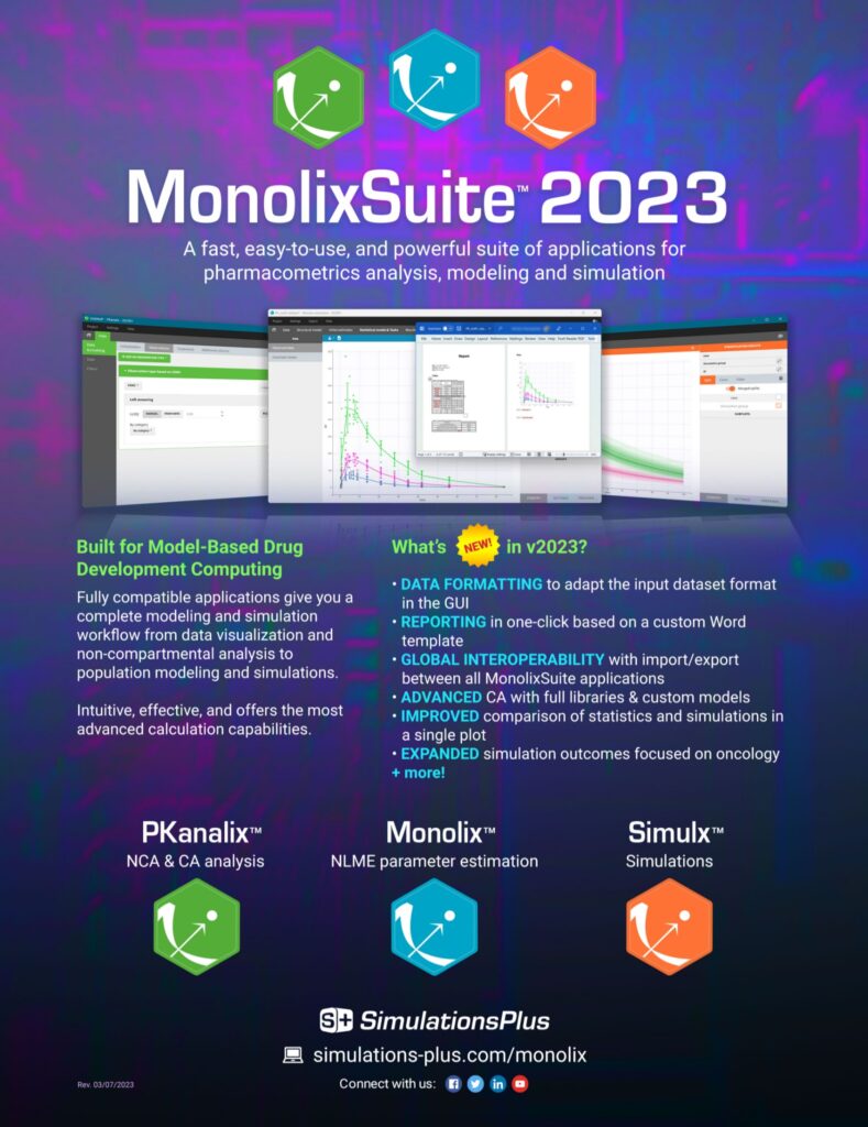 MonolixSuite™ Pharmacometrics analysis, Modeling, and Simulation Software