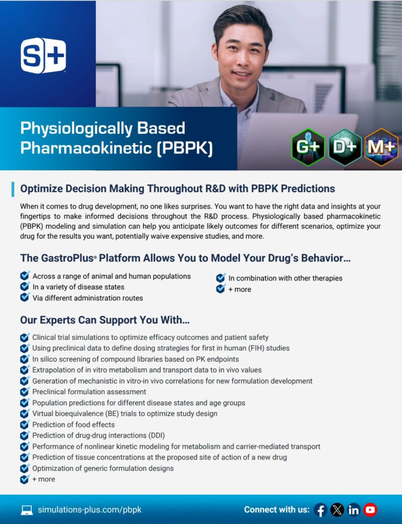PBPK Software and Services Flyer - Simulations Plus