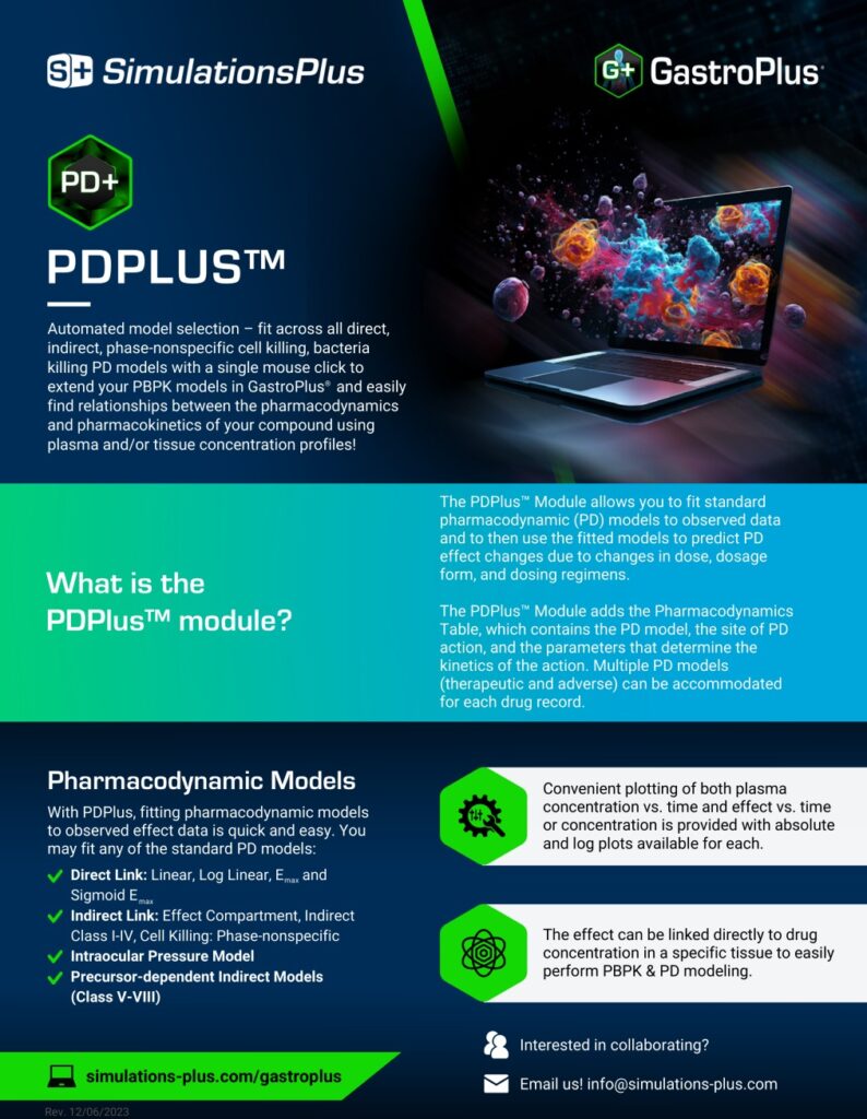 GP PDPlus™ Module Flyer - Simulations Plus