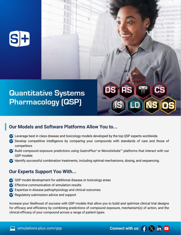 QSP Software and Service Flyer - Simulations Plus