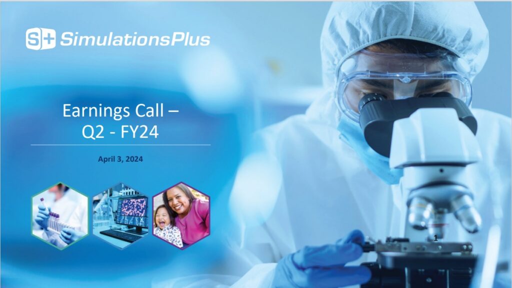 SLP Earnings Presentation Q2FY24 - Simulations Plus